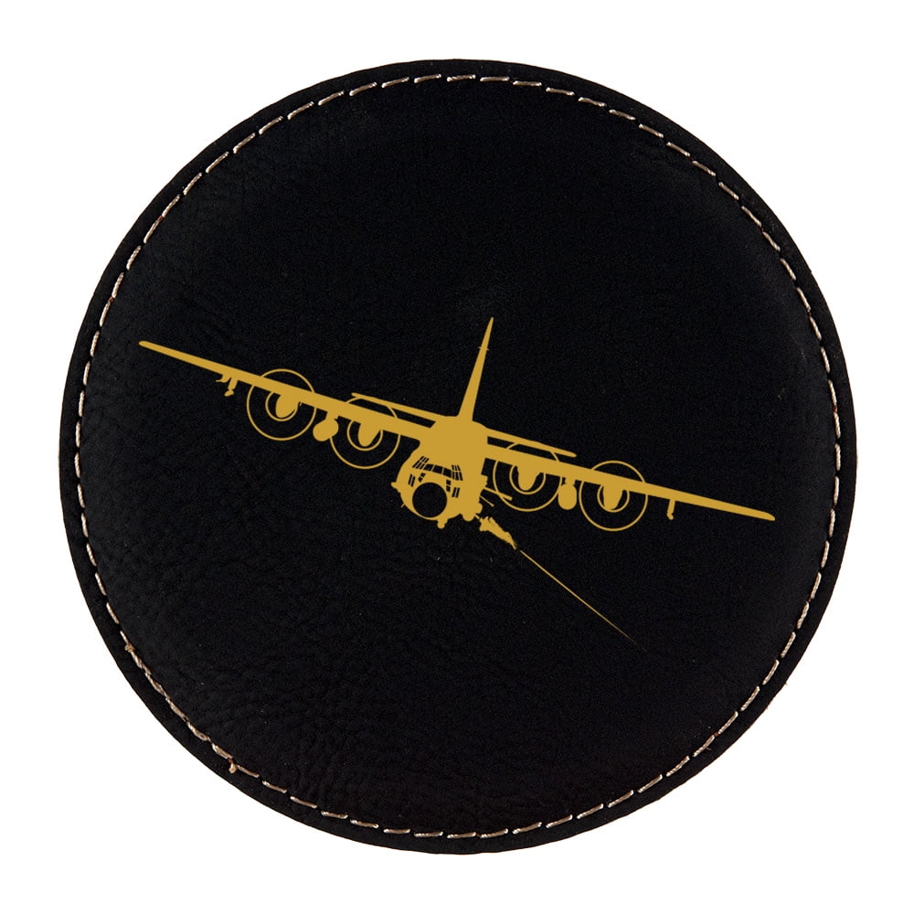 AC-130 Spectre Coaster Laser Engraved Leatherette - Round Coasters ...