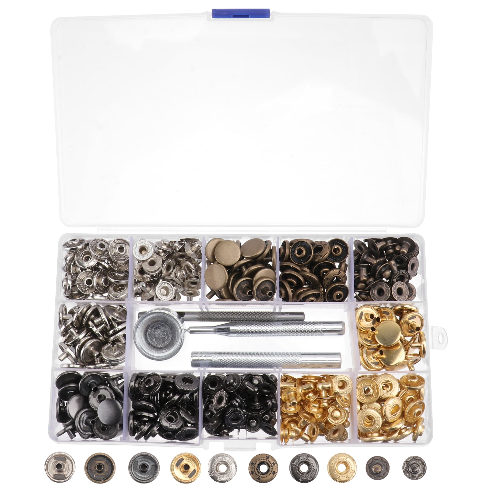 Button Leather Snap Snaps Clothing Screw Metal Kit Repair Clothes Size ...