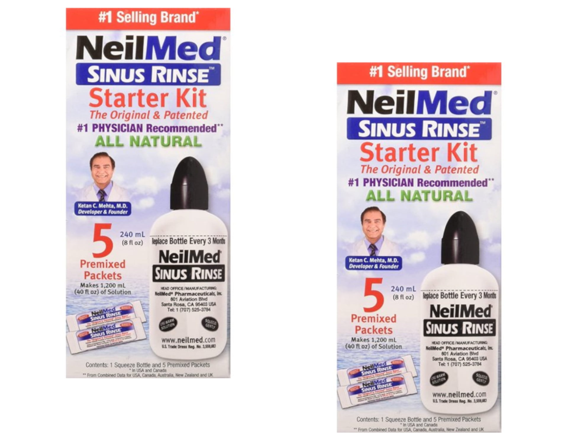 2 Pack NeilMed Sinus Rinse Starter Kit 1 Each - Walmart.com