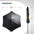 9ft Gray Solar LED Patio Umbrella, Push Button Tilt & Crank Design, 6 ...