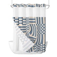 Blue Striped No Hook Shower Curtain with Snap in Liner, Color Blocks ...