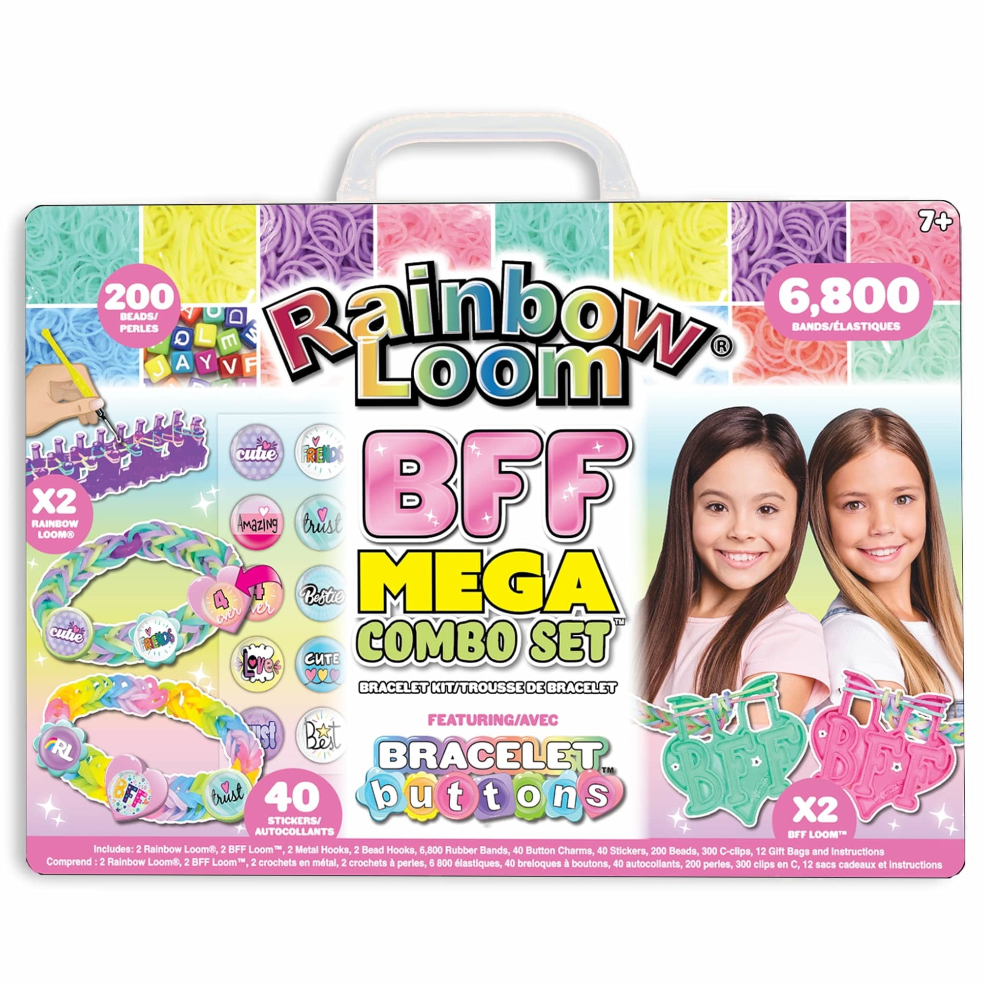 Rainbow Loom BFF Mega Button Set, Bracelet Making Kit using Bracelet ...