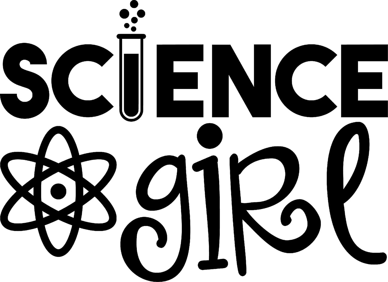 Science Girl Female Atomic Orbital Test Tube Experiment Wall Decals for ...