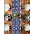 Burlap Table Runner 60 Inches Long, Abstract Elk Head Flower Leaves Non ...