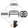 50" Outdoor Garden Bench, Cast Iron Metal Frame Patio Park Bench with ...