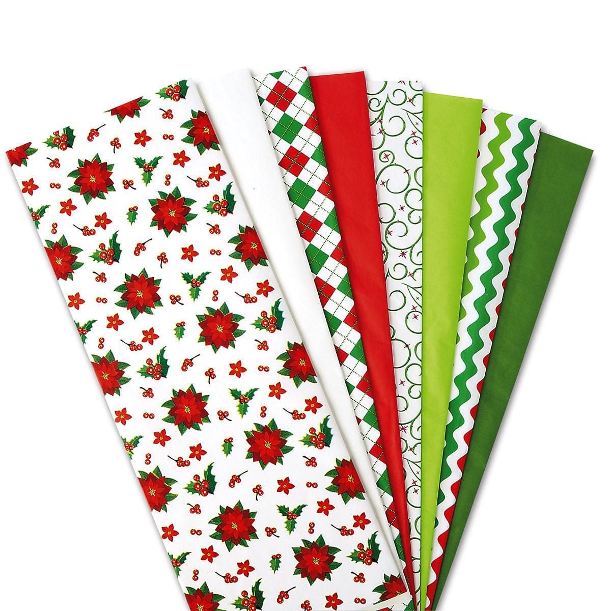 Christmas Tissue Value Pack- Prints and Solids, Set of 80 Sheets ...