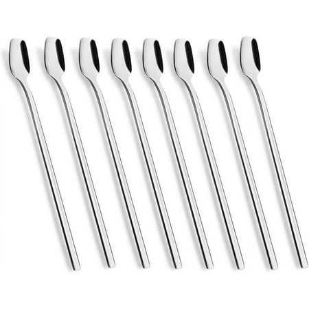 Set of 8 Latte Macchiato Spoons, Long Spoons 20 cm, Ice Cream Spoons ...
