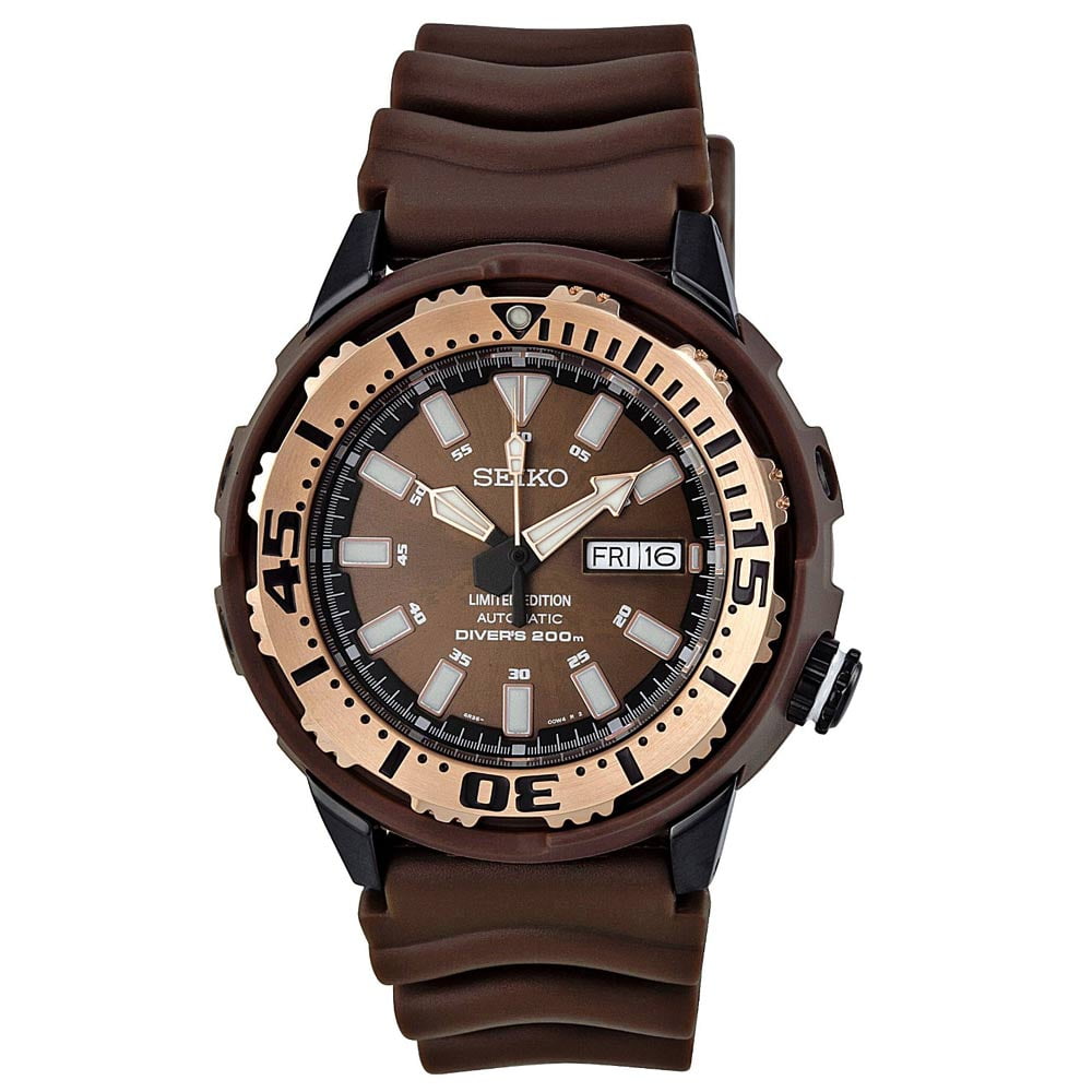 Seiko SRP236 Men's Limited Edition Rose Gold Bezel Brown Dial Automatic ...