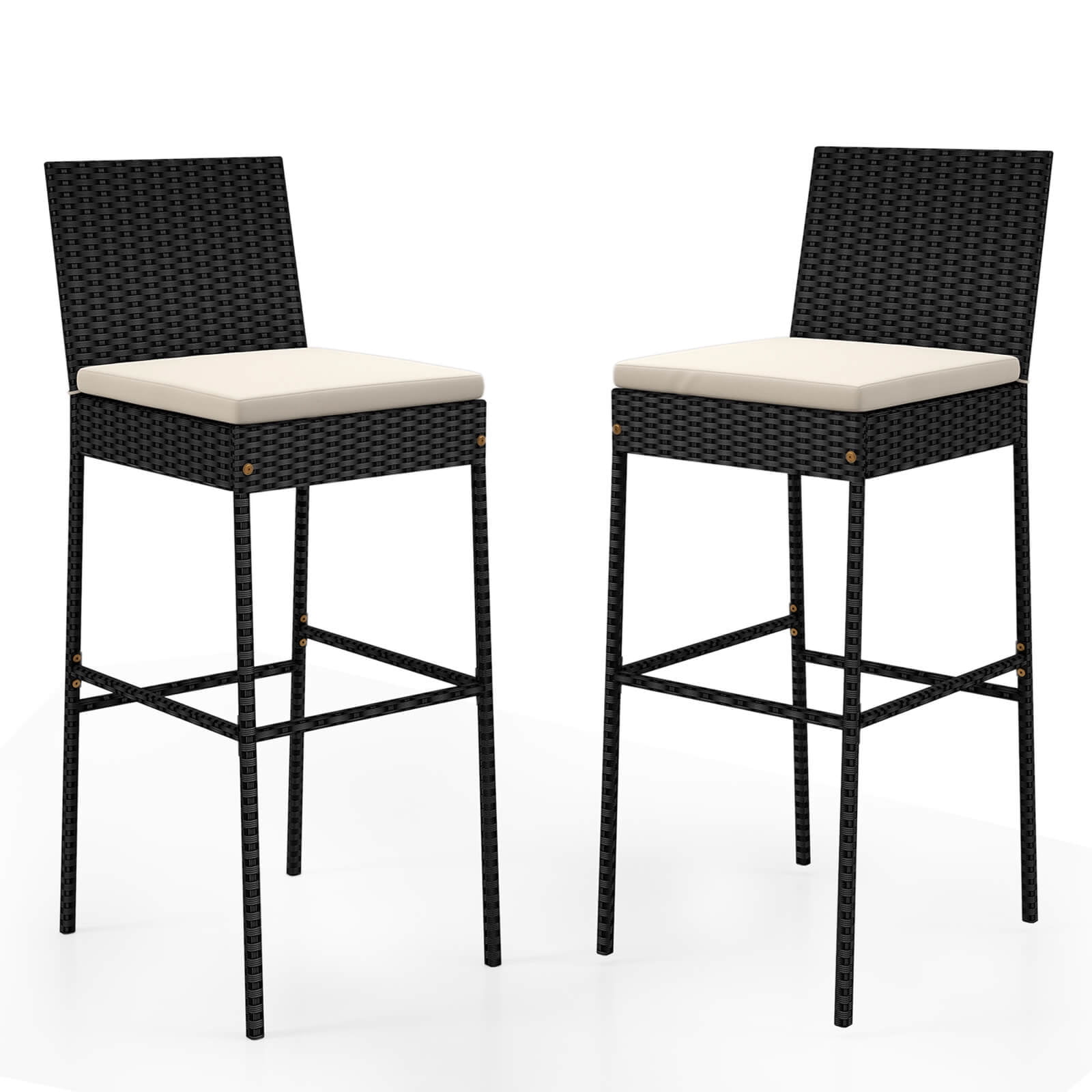 Click here for Costway 2 Pcs Patio Wicker Barstools Bar Height Ch... prices