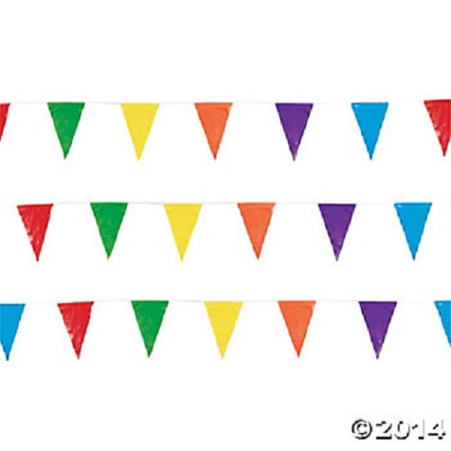 100' Multi Color Pennant Banner Flags Party Decoration - Walmart.com
