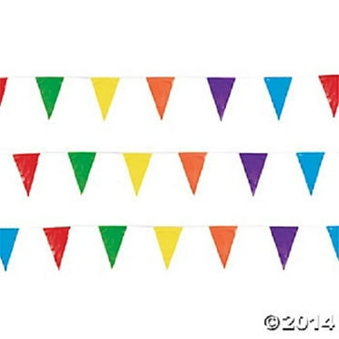 100' Multi Color Flag Pennant Banner Party Decor - Walmart.com