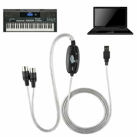 Keyboard to PC Adapter MIDI 5-Pin to USB Music Recording Converter ...