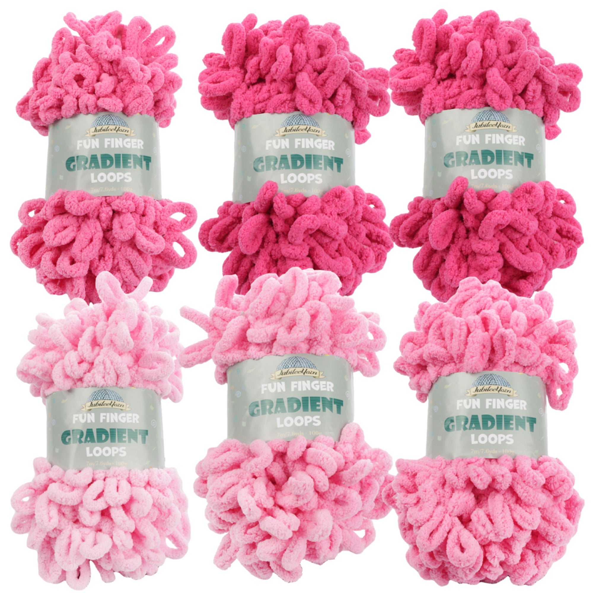 JubileeYarn Fun Finger Gradient Loops Yarn - Polyester Jumbo Loop Yarn ...