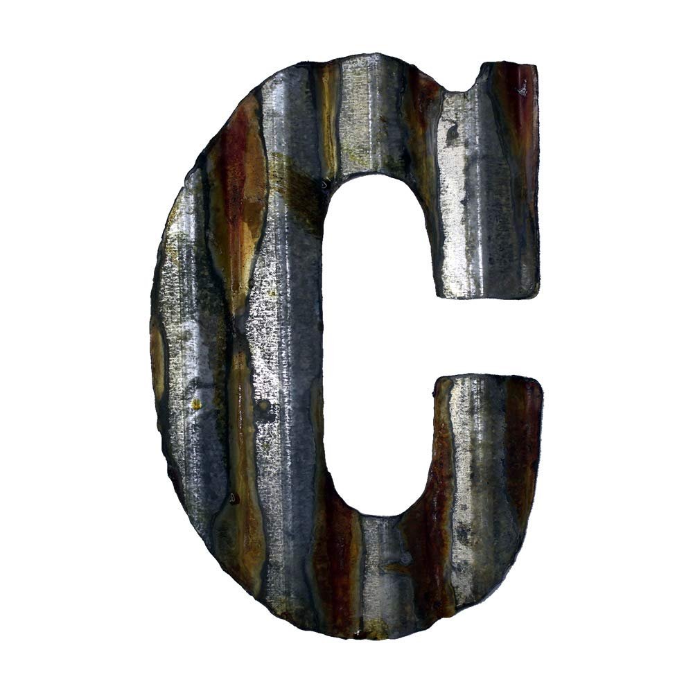 Custom Cut Decor 8'' Rusty Galvanized Corrugated Metal Letter -C ...