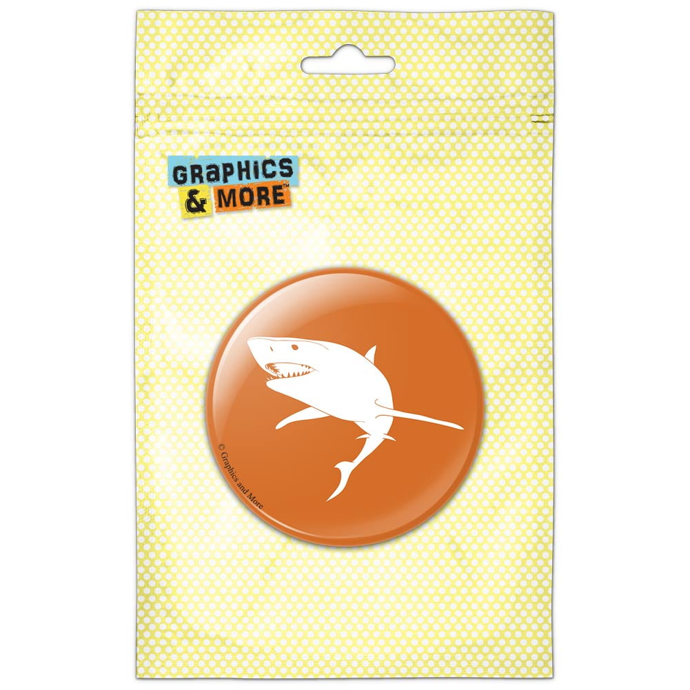 Great White Shark on Orange Refrigerator Button Magnet - Walmart.com