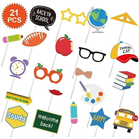 Back To School Party Photo Booth Props Welcome First Day To School ...