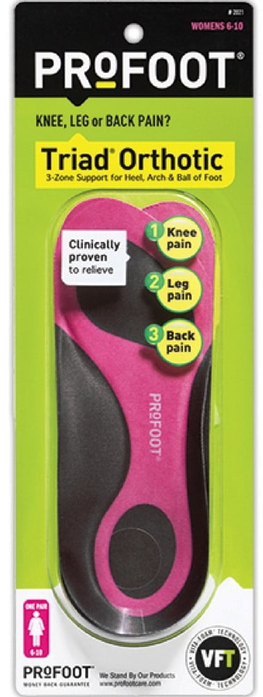 ProFoot Triad Orthotic Women's 6-10 One Pair (Pack of 2) - Walmart.com