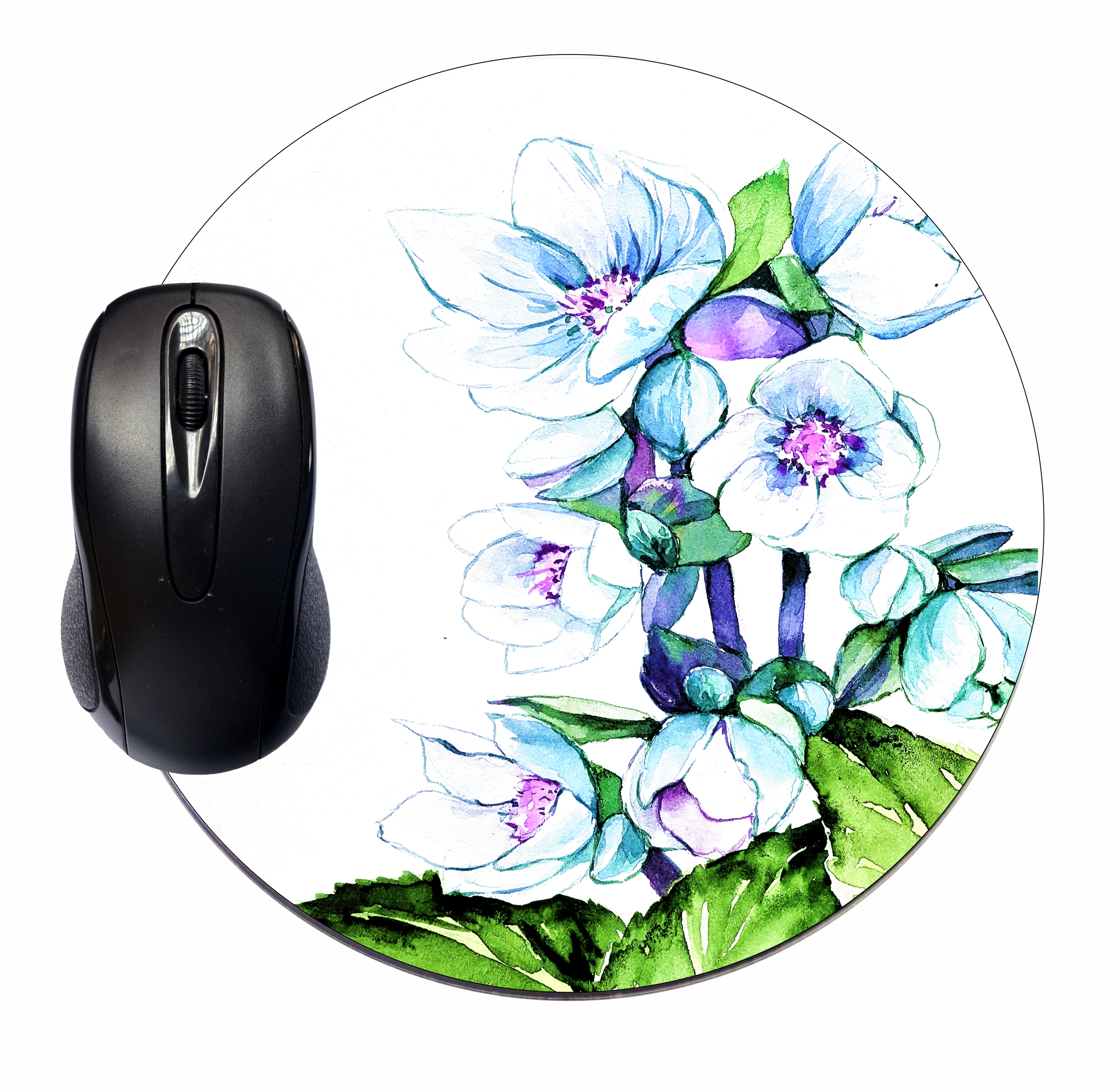Mouse Mat Pad Mousepad Cute Desk Round Circle Mousemat Purple Blue ...