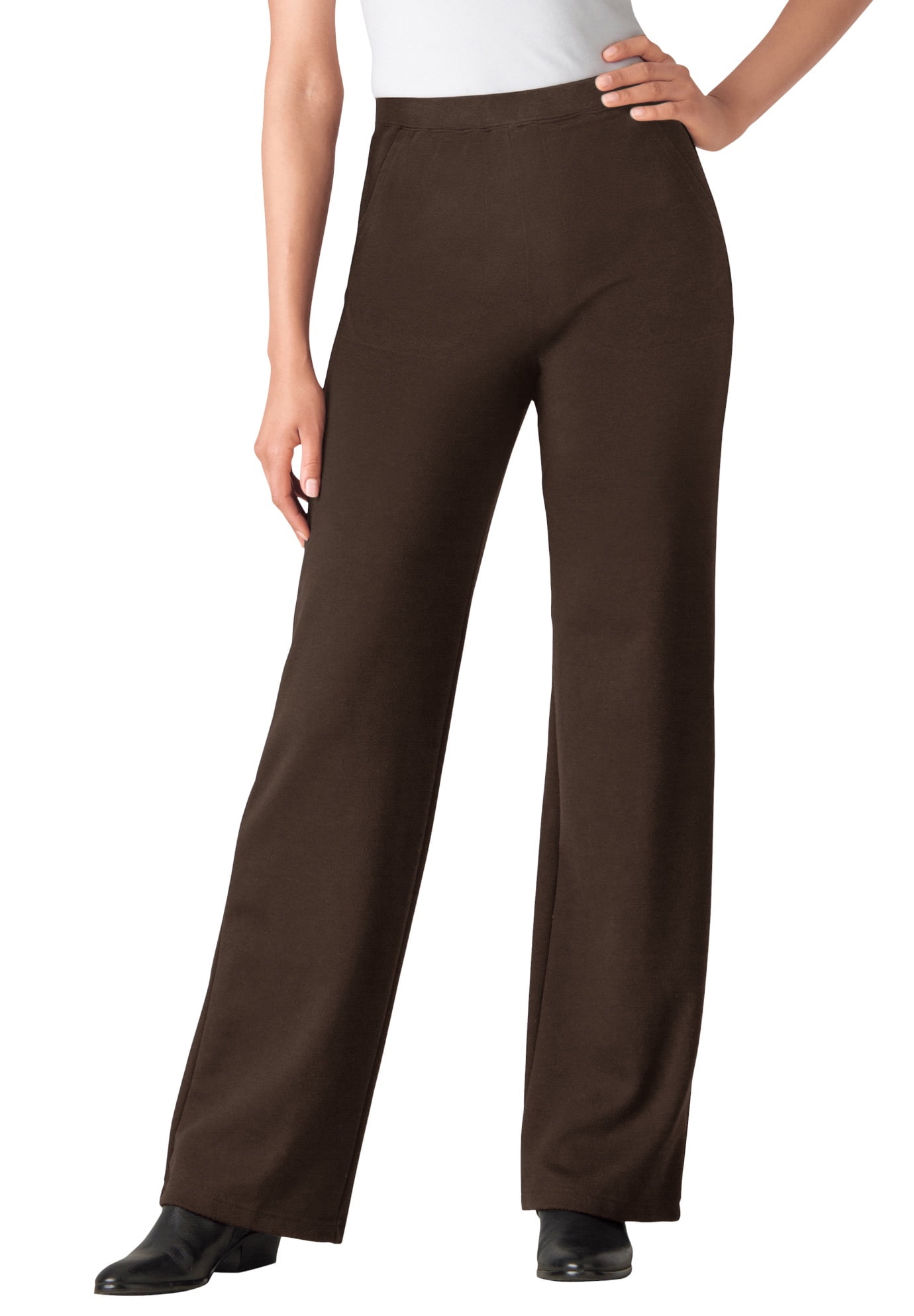 Woman Within Woman Within Womens Plus Size Tall Wide Leg Ponte Knit