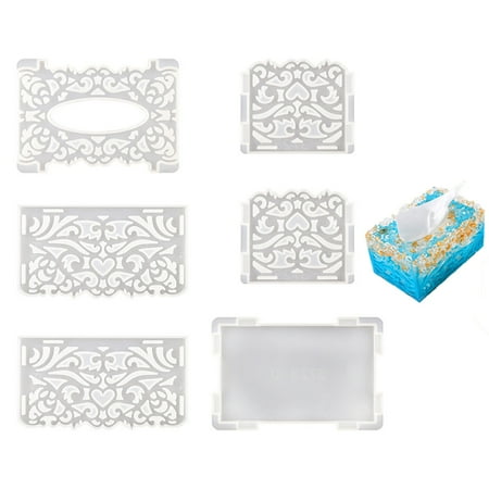 Coofit Tissue Box Mold Set: DIY Napkin Holder Resin Mold Container Mold ...