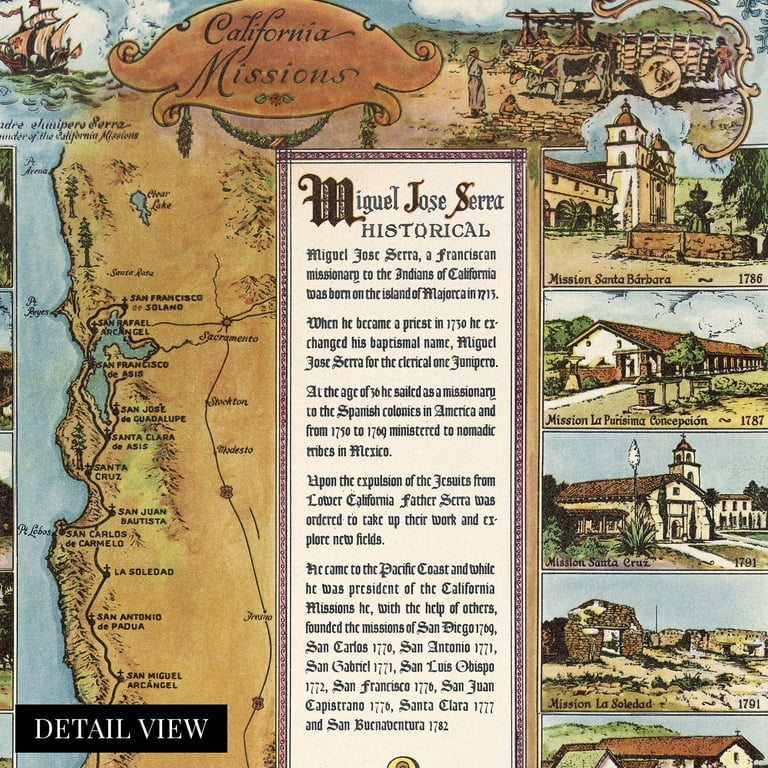 California Missions Map For Kids Printable Maps
