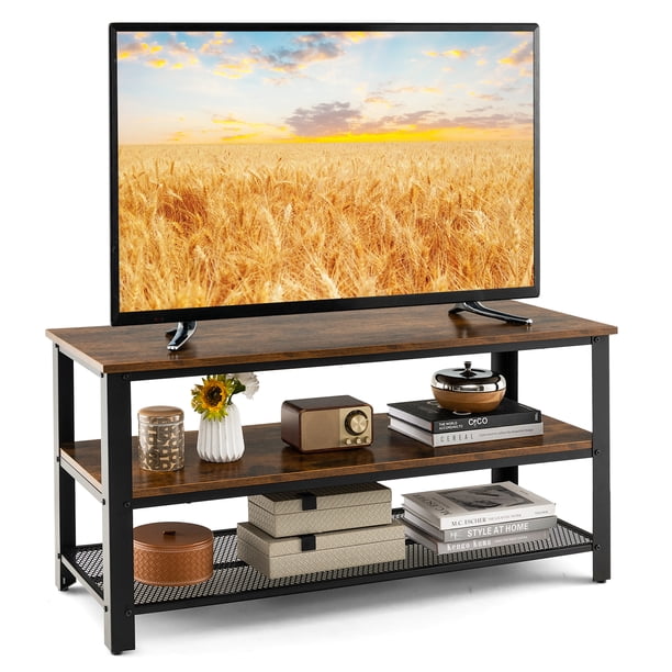 Topbuy Industrial TV Stand Media Entertainment Center with 2-tier Open ...