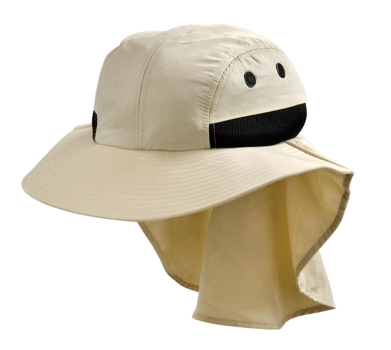 Golf Hat - Beige/Black 100% Polyester Long Visor One Size Only ...
