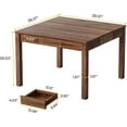 Tribesigns Square Dining Table with 4 Drawers, Wood Dining Table with ...