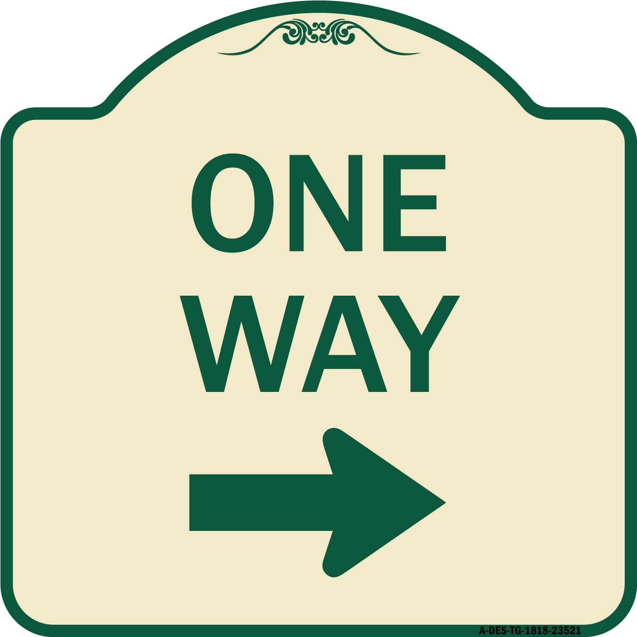 SignMission Designer Series Sign - One Way Sign (Right Arrow) | Tan ...