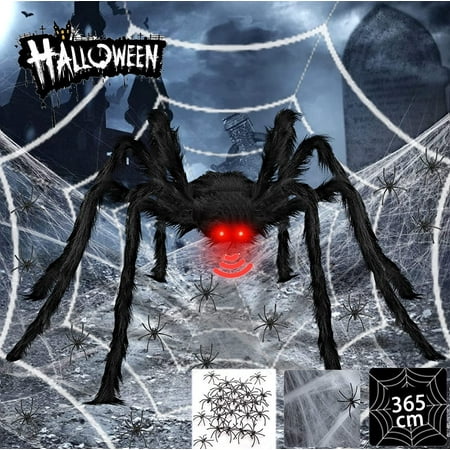Spider Decorations Outdoor-4.1ft Giant Scary Spider+12ft Spider Web ...