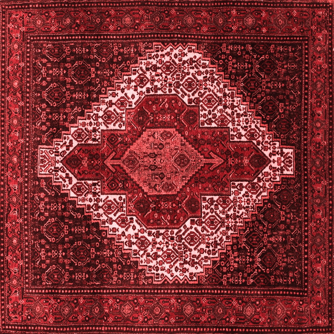 Ahgly Company Indoor Square Persian Red Traditional Area Rugs, 6 ...