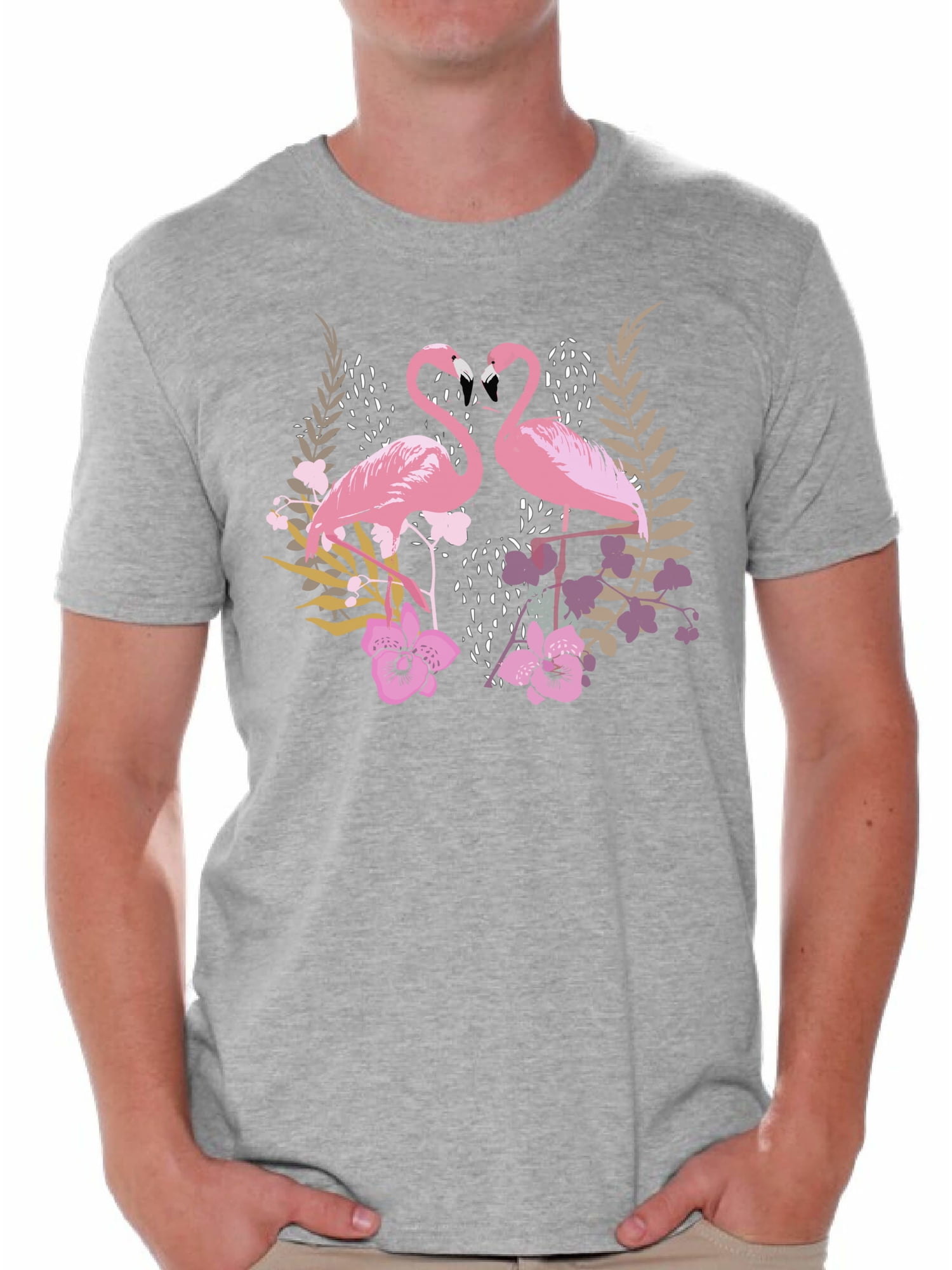 Awkward Styles Flamingo Love T Shirt for Men Summer Mens Shirts Pink ...