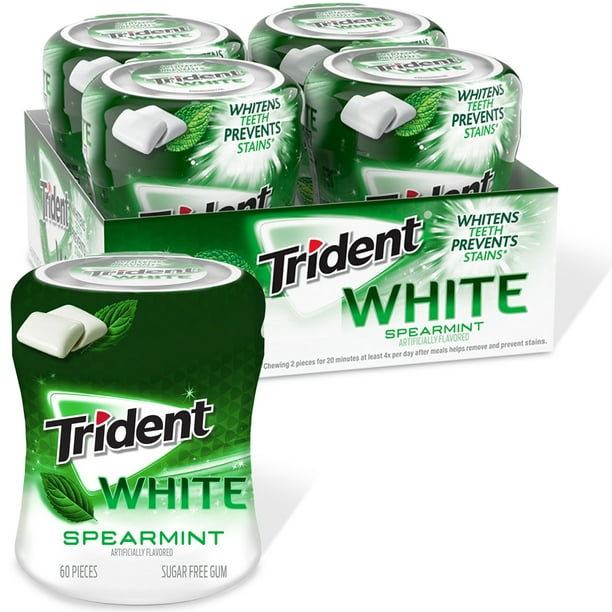Trident White Sugar Free Gum Spearmint Flavor 4 Go Cup 240 Pieces