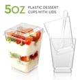 5 Oz Plastic Dessert Cups with 20 cups + 20 spoons + 20 lids for party ...