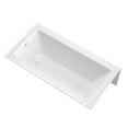 Anzzi 5 ft. Acrylic Right Drain Rectangle Tub in White With 60 in. x 62 ...