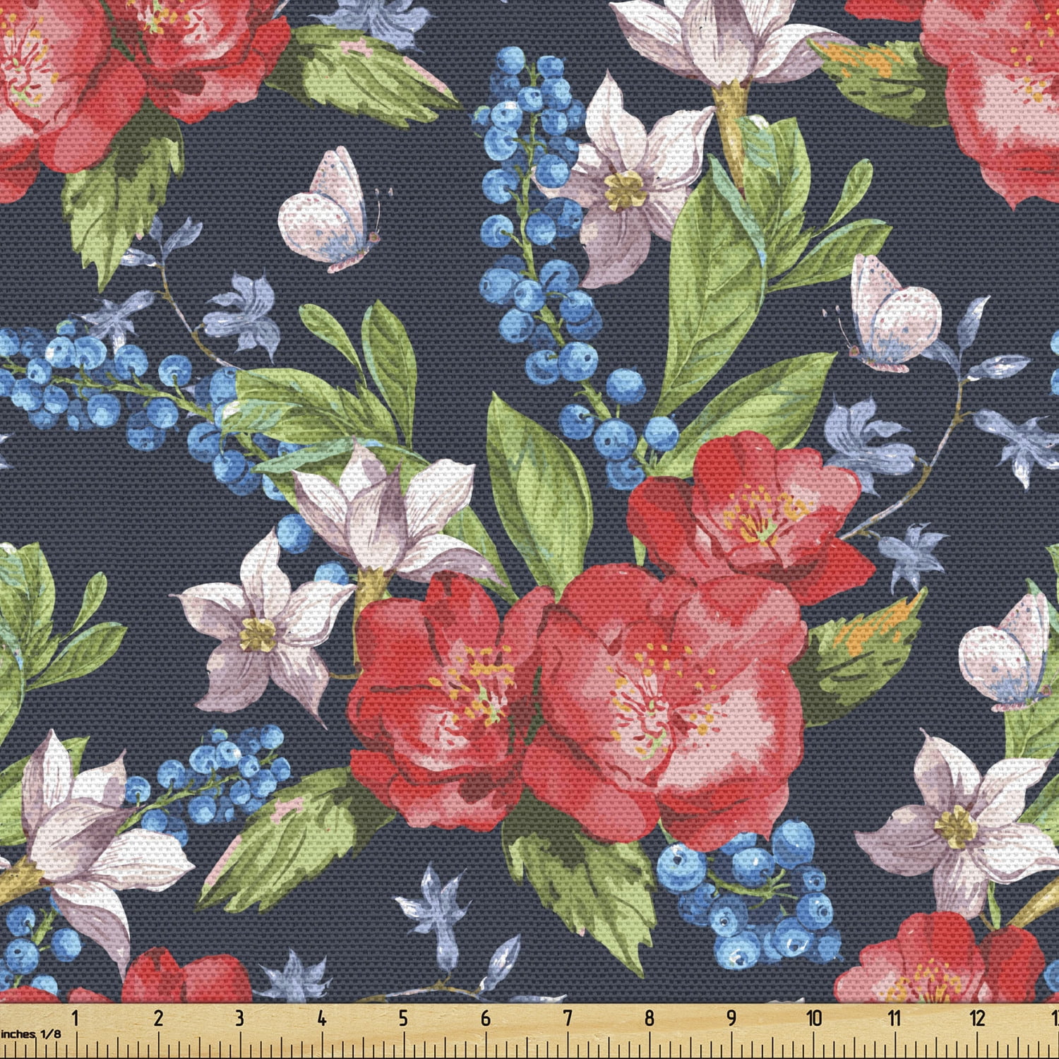 Floral Sofa Upholstery Fabric by the Yard, Watercolor Bouquet of ...