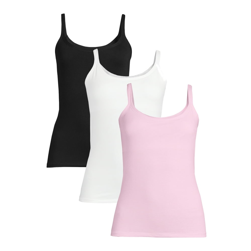 Best Fitting Panty Women's Shelf Bra Cami Tank Tops, 3-Pack - Walmart ...