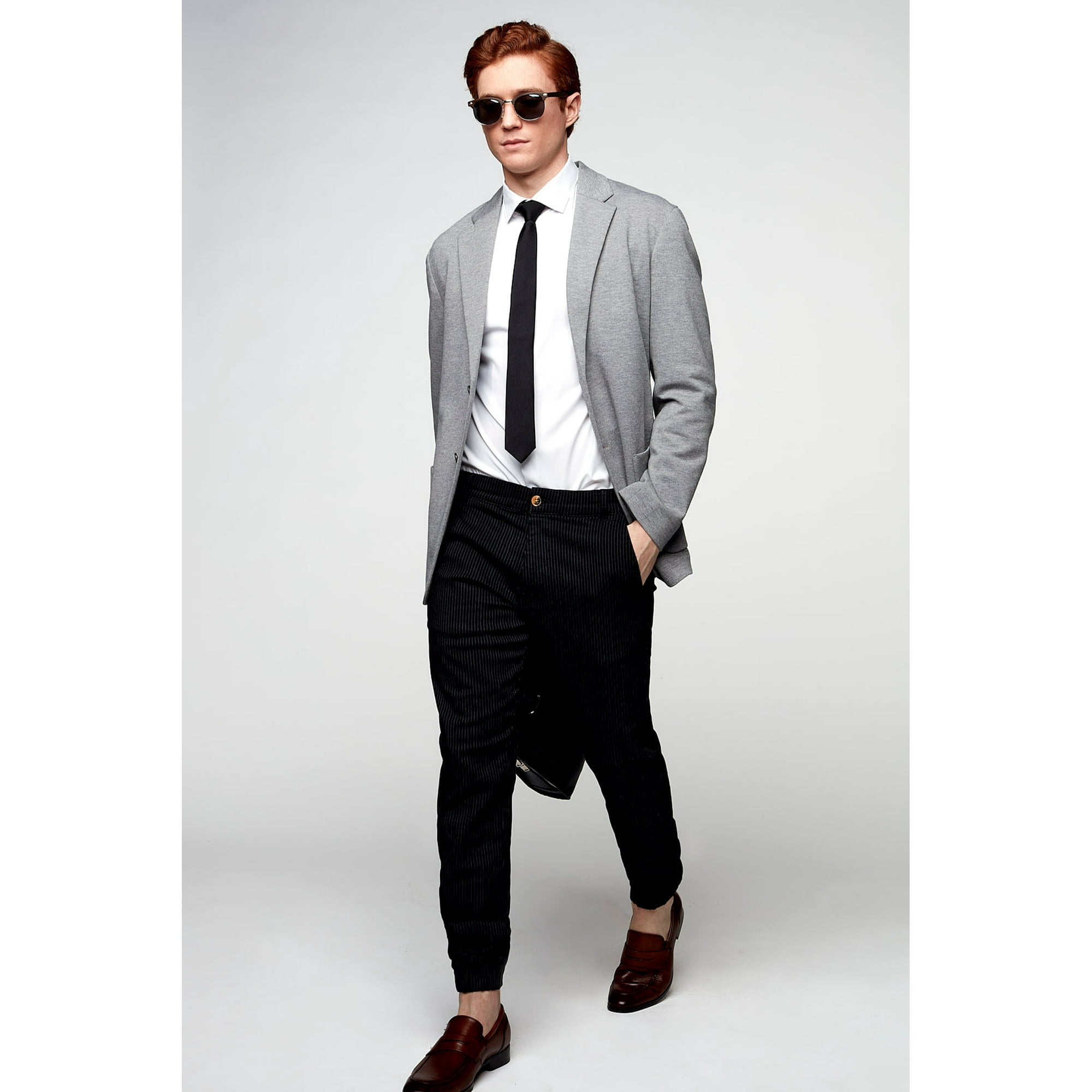 Click here for Slacker Cooper - Slim Fit Chino Jogger -Black Pin... prices