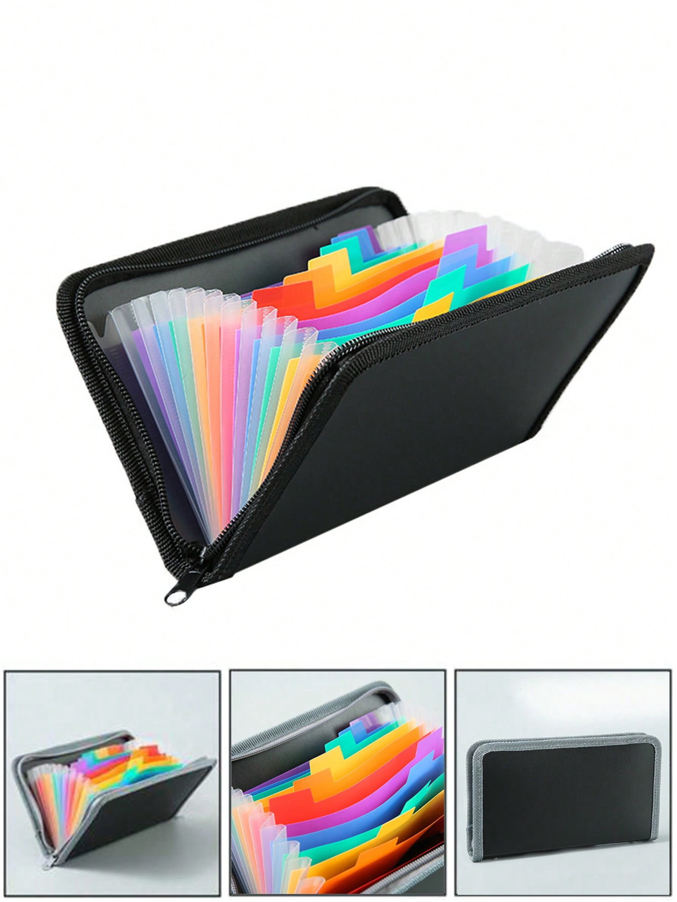1pc Mini Accordion File Folder, Rainbow Color Office Supplies Document ...