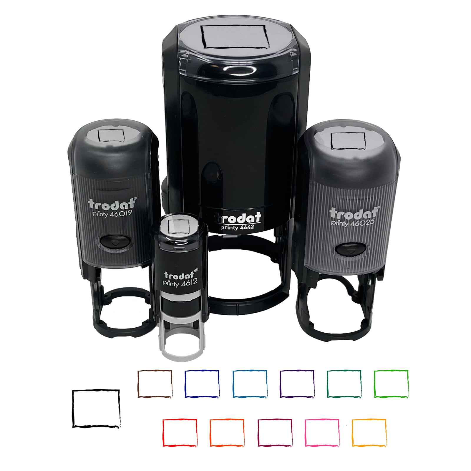 Sketchy Rectangle Border Outline Self-Inking Rubber Stamp Ink Stamper ...