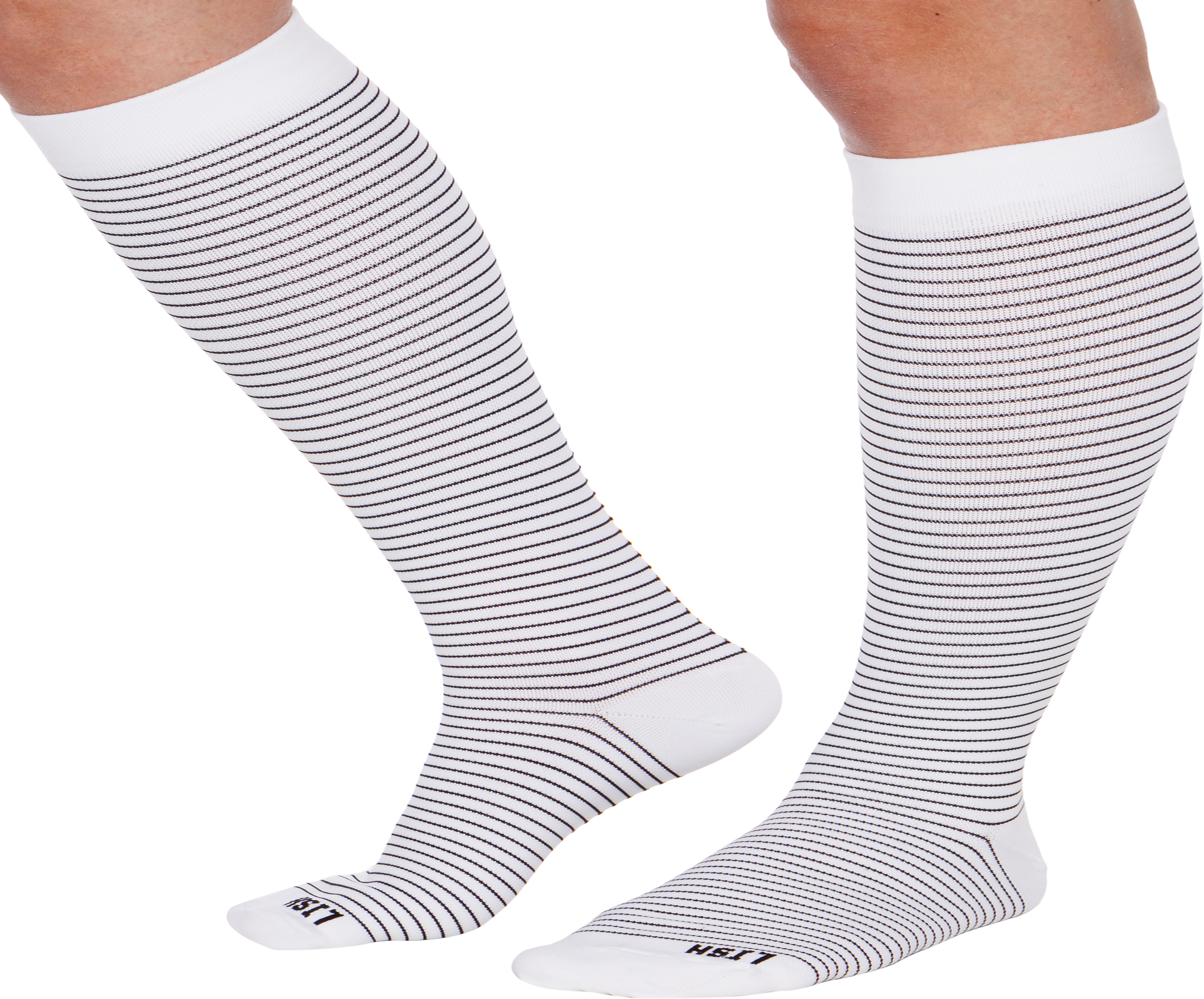 LISH Skinny Stripe Wide Calf Compression Socks Graduated 15 25 MmHg LISH Skinny Stripe Wide Calf Compression Socks Graduated 15 25 MmHg