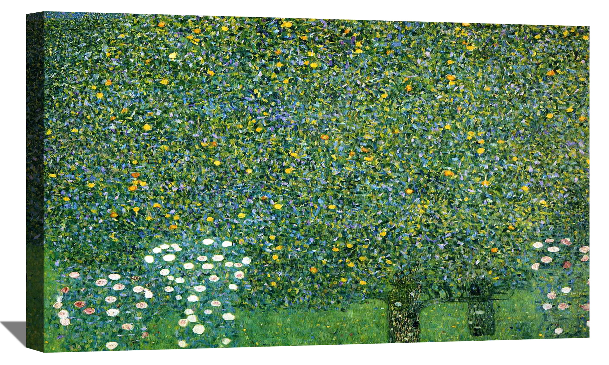 Gustav Klimt Painting Wall Art Rosebushes under the Trees Canvas Art ...