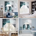 Bronze Color Block Swag Valance and Tier Set of 3, Abstract Shabby Swag ...