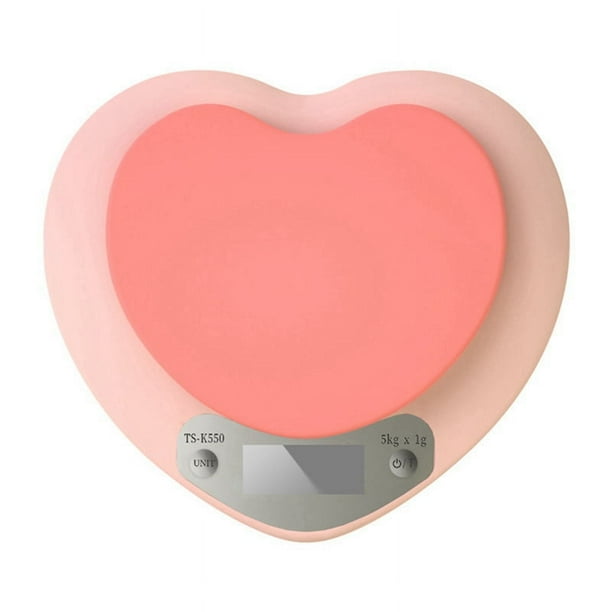 Báscula de cocina electrónica, perilla grande en forma de corazón, 3 ...