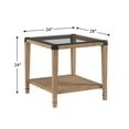 OakvillePark Velor Wood End Table with Tempered Glass Table Top, Open ...