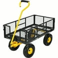 Heavy Duty Steel Garden Cart - 900 lbs Capacity, Removable Mesh Sides ...