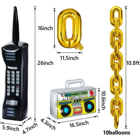 2 Pack Inflatable Radio Boombox Inflatable Mobile Phone and 16 Inch ...