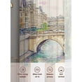 Beige Blue Building Sheer Curtains for Living Room Bedroom Modern Art ...