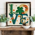 8x8 Inch Framed Wood Wall Art, Colorful Love Text Collage Square ...