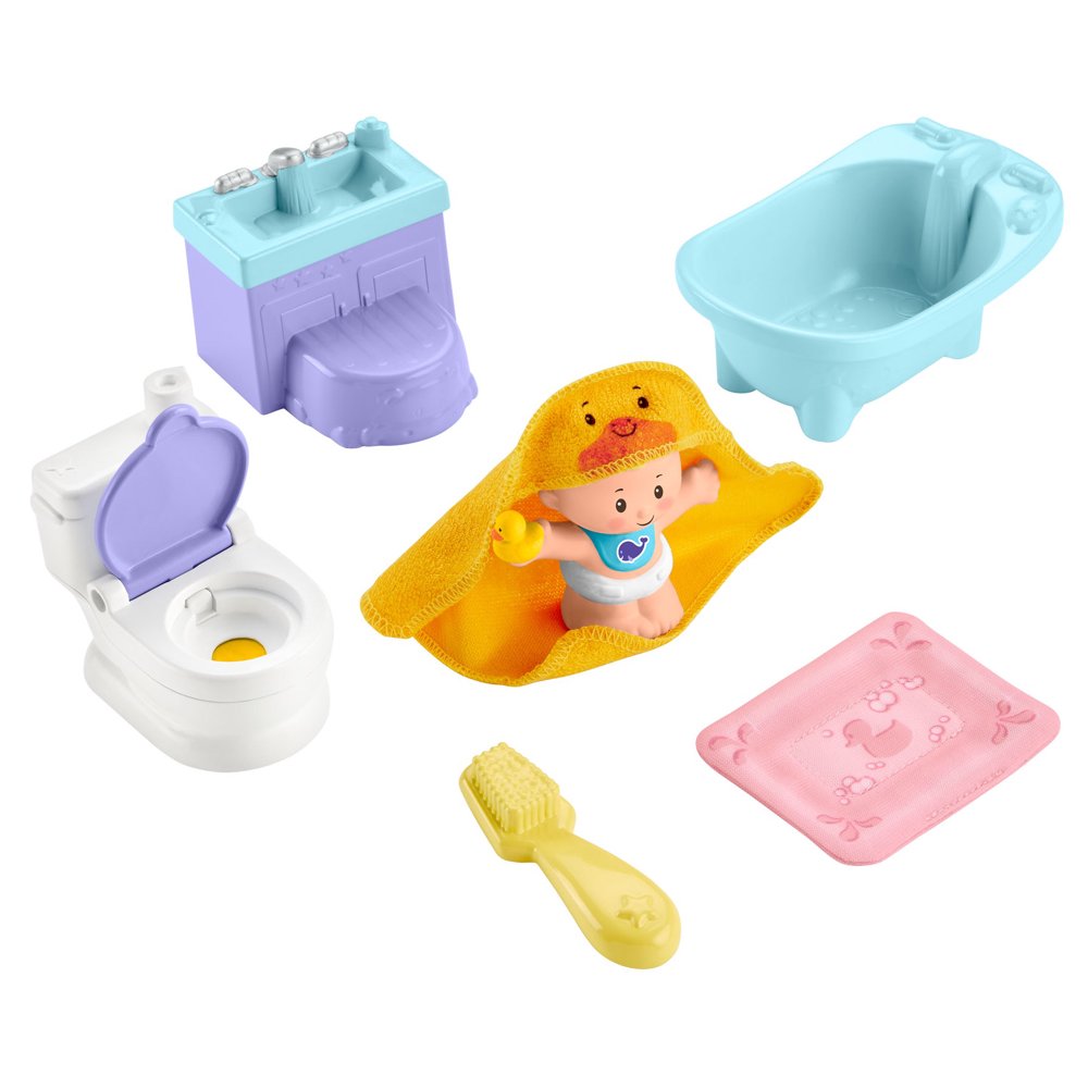 Fisher-Price Little People Wash & Go Play Set For Toddlers, 7-Pieces ...